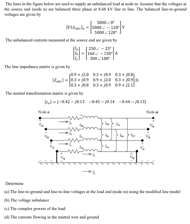 Solved Determine(a) ﻿The line-to-ground and line-to-line | Chegg.com