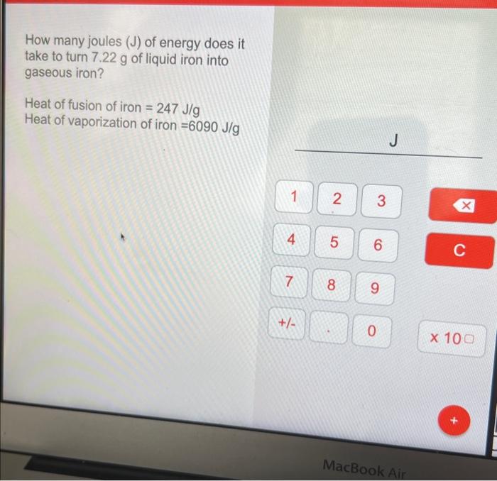 Solved How many joules (J) of energy does it take to turn | Chegg.com