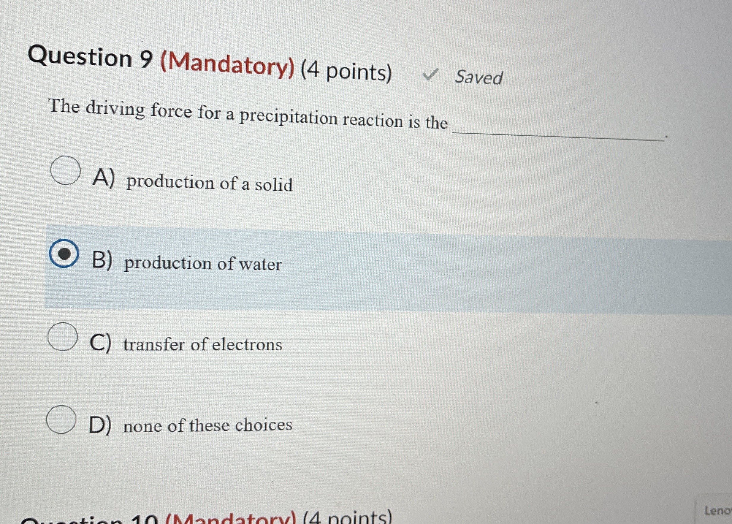 Solved Question 9 (Mandatory) (4 ﻿points) ﻿SavedThe driving | Chegg.com