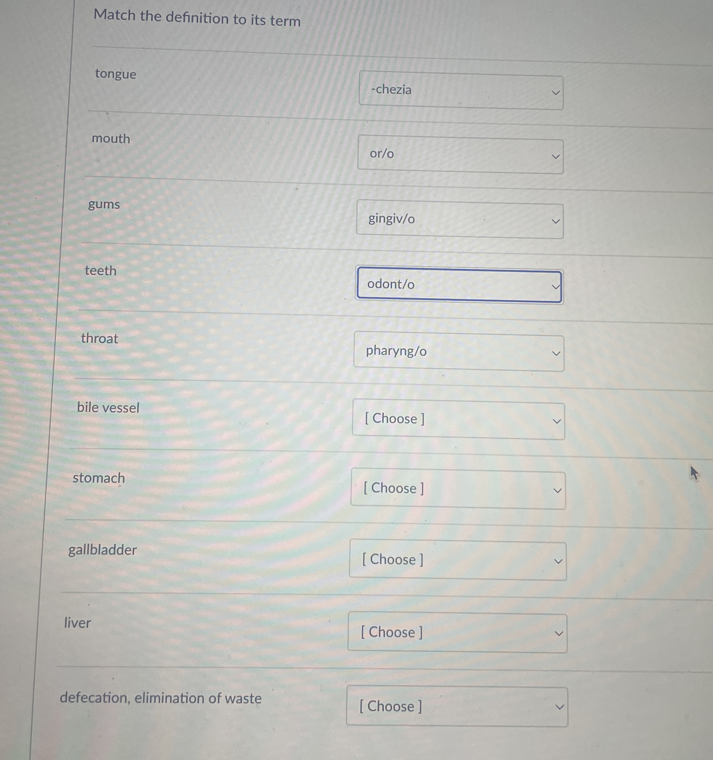Solved Match the definition to its | Chegg.com