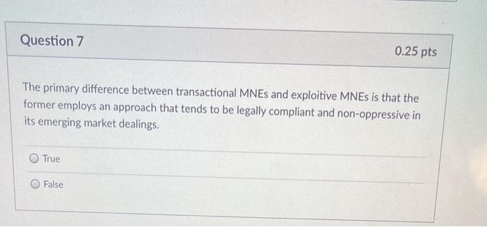 Solved The primary difference between transactional MNEs and | Chegg.com