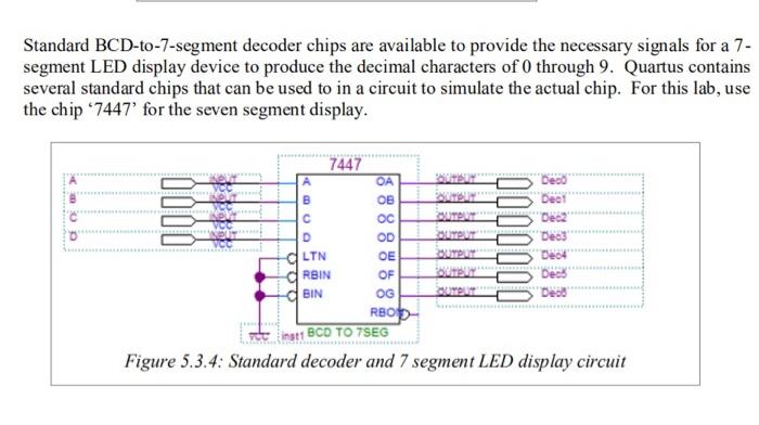 Solved Part 11 - Decoder and Seven Segment Display | Chegg.com