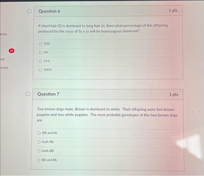 Solved Which of the following indicates homozygous | Chegg.com