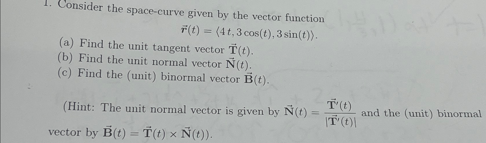 Solved Consider the space-curve given by the vector | Chegg.com