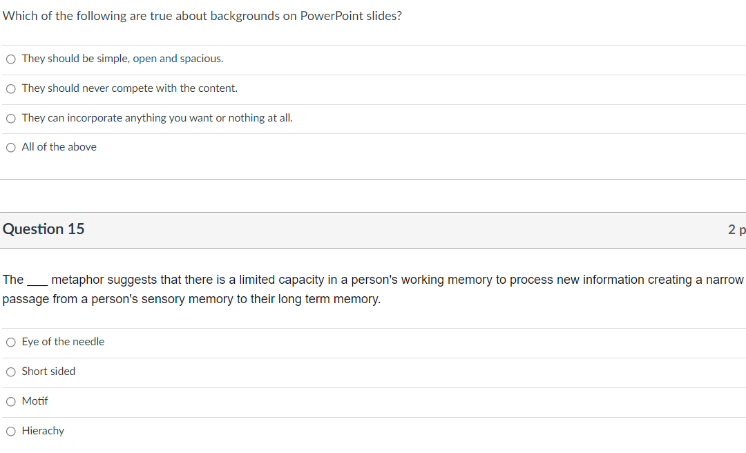 Solved Which of the following are true about backgrounds on | Chegg.com