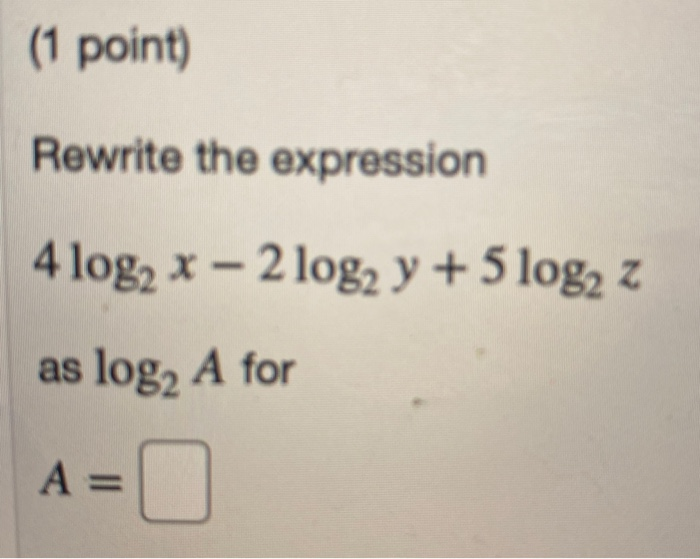 Solved (1 point) Rewrite the expression below as a single | Chegg.com