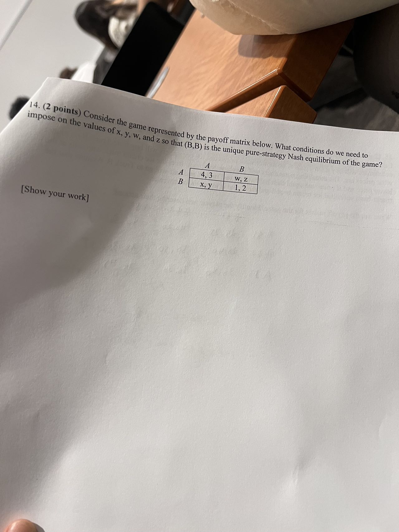 Solved (2 ﻿points) ﻿Consider the game represented by the | Chegg.com