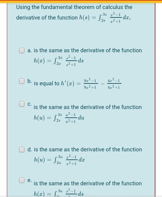 Solved derivative of the function h(s) = Sd Using the | Chegg.com