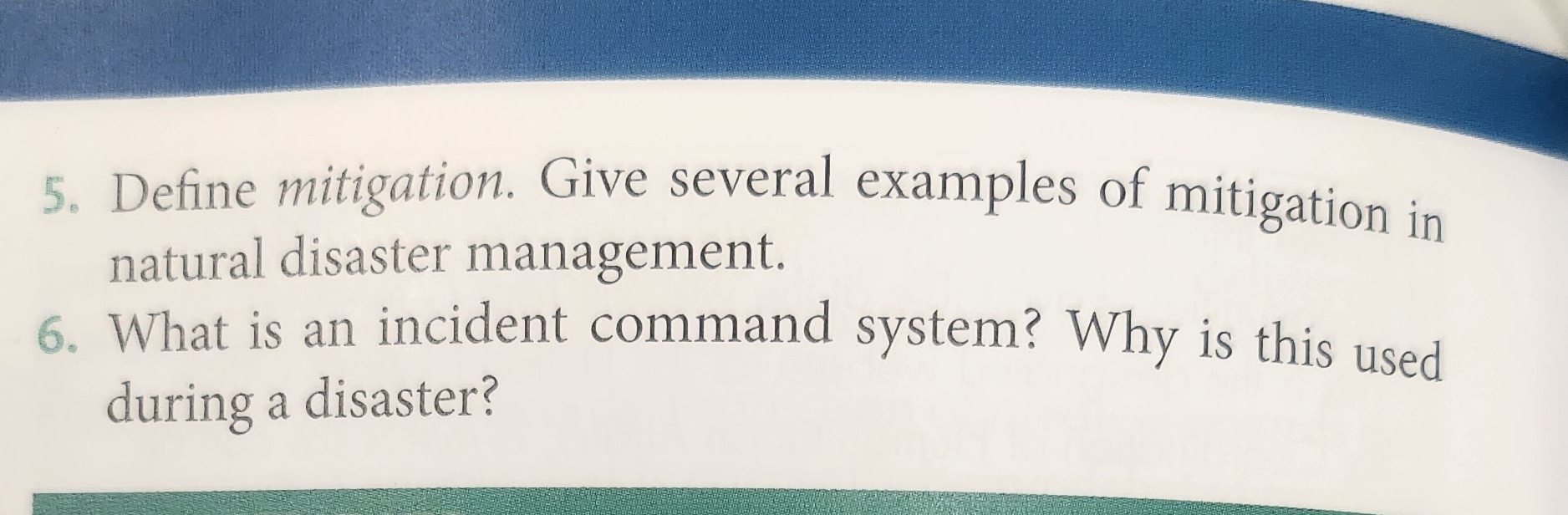Solved Define mitigation. Give several examples of | Chegg.com