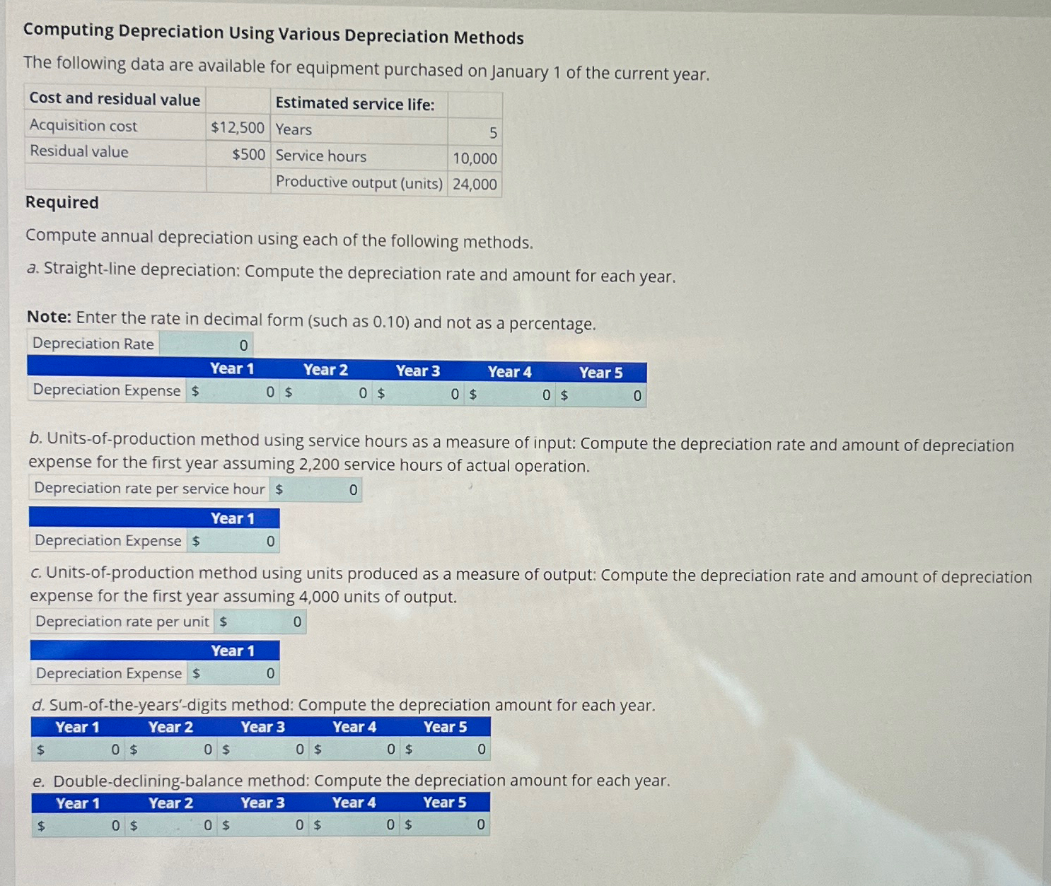 Solved Computing Depreciation Using Various Depreciation | Chegg.com