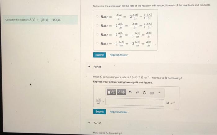 Solved Consider the reaction: A(g) + B(g) → 2C(g). | Chegg.com