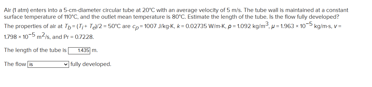 Solved by an EXPERT Air (1 ﻿atm) ﻿enters into a 5-cm-diameter circular | Chegg.com