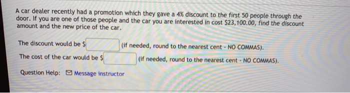 Solved A car dealer recently had a promotion which they gave | Chegg.com