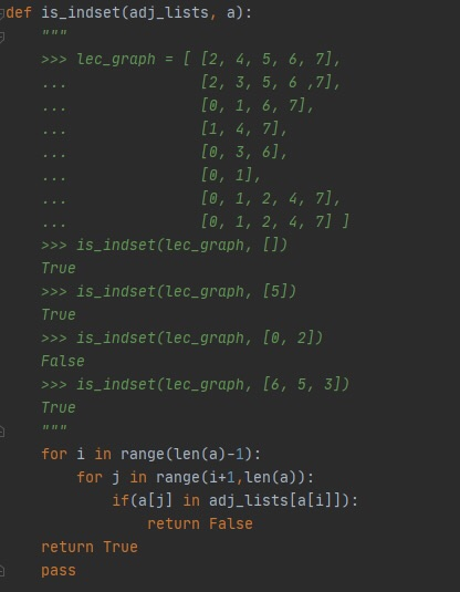Solved how to write a function greedy_indset(adj list) that | Chegg.com