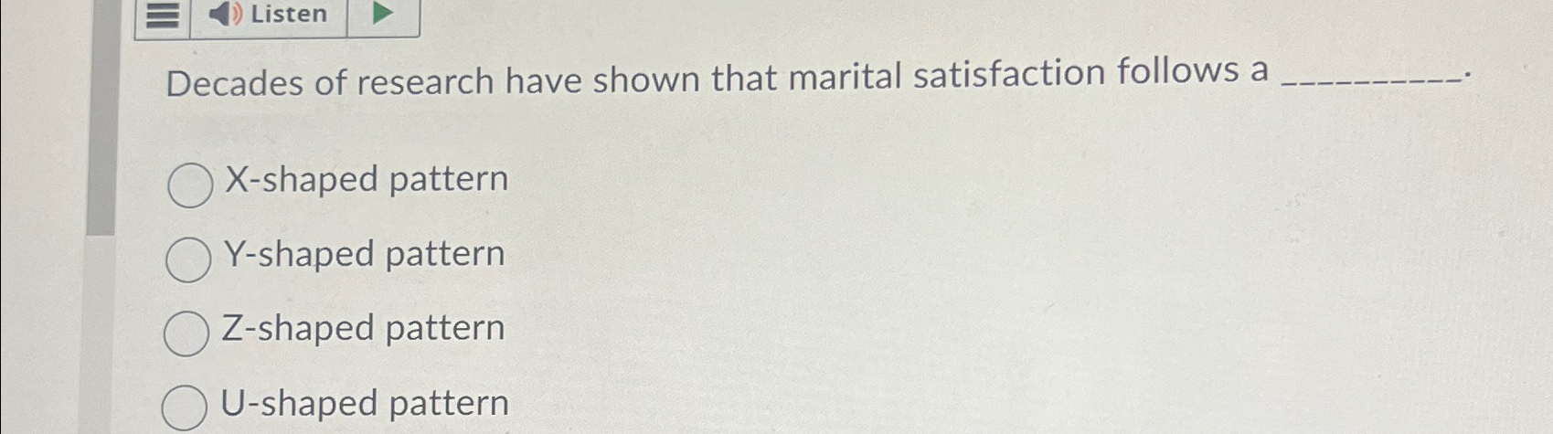 Solved ListenDecades of research have shown that marital | Chegg.com