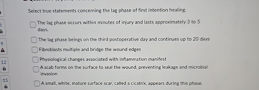 Solved Select true statements concerning the lag phase of | Chegg.com