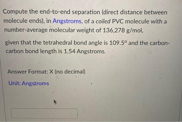 Solved Compute the end-to-end separation (direct distance | Chegg.com