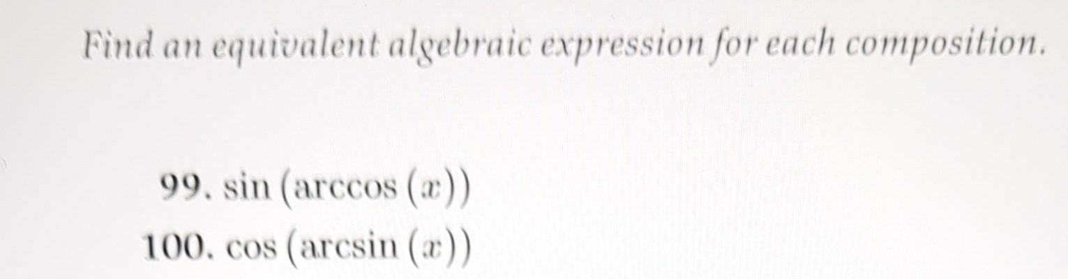 Solved Find an equivalent algebraic expression for each | Chegg.com