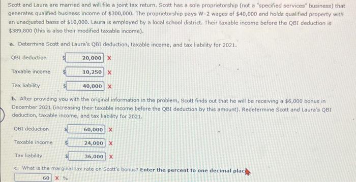 Solved Scott and Laura are married and will file a joint tax | Chegg.com