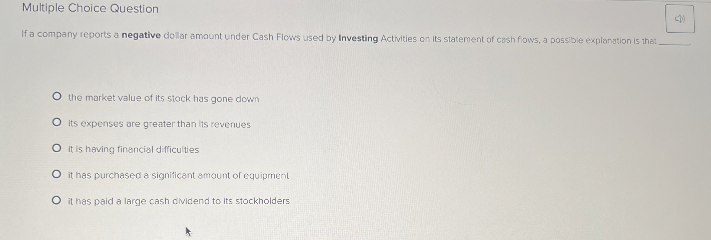 Solved Multiple Choice QuestionIf a company reports a | Chegg.com
