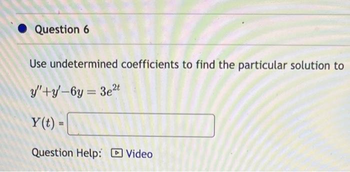 Solved Use undetermined coefficients to find the particular | Chegg.com