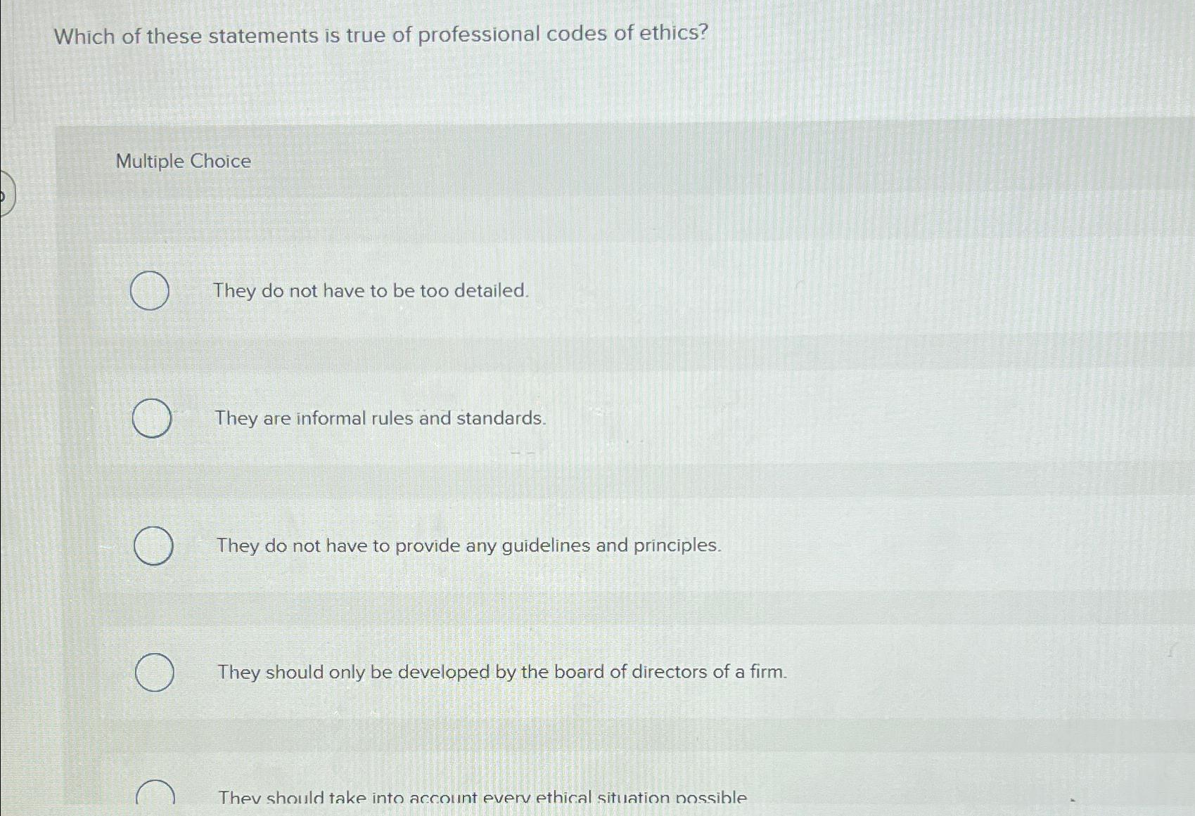 Solved Which of these statements is true of professional | Chegg.com