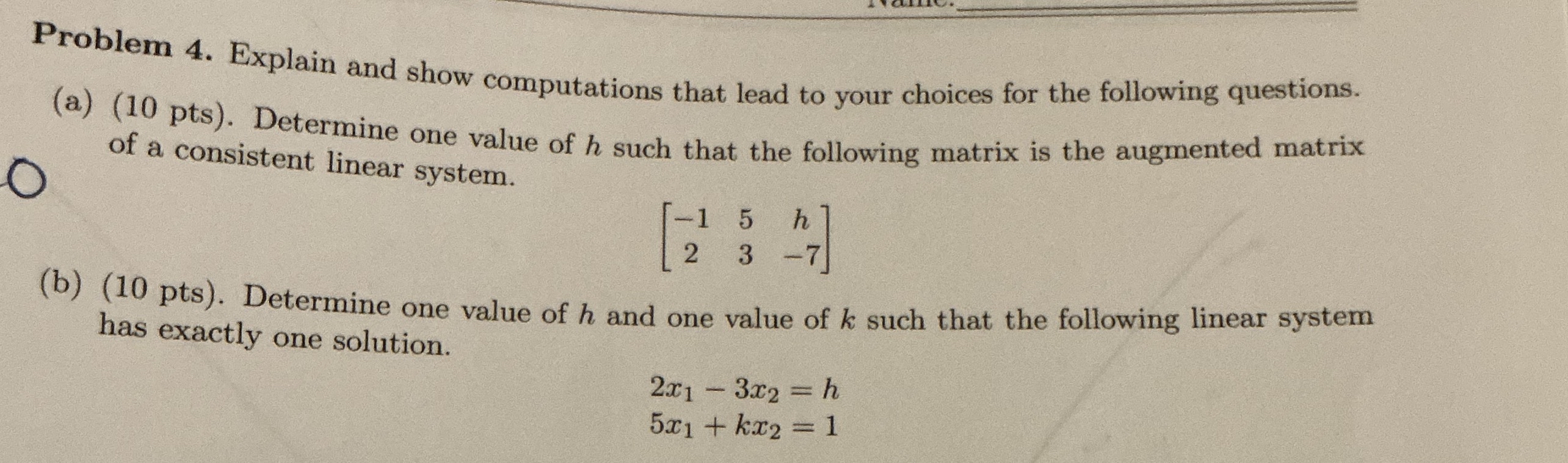 Solved Problem 4. ﻿Explain and show computations that lead | Chegg.com