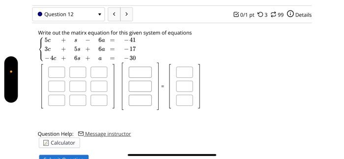 Solved Write out the matirx equation for this given system | Chegg.com
