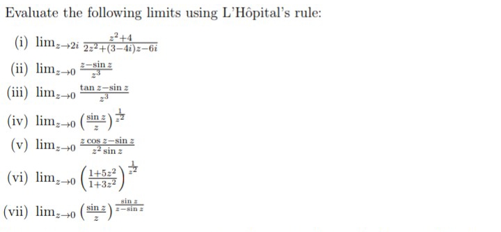 Solved Evaluate the following limits using L'Hôpital's | Chegg.com
