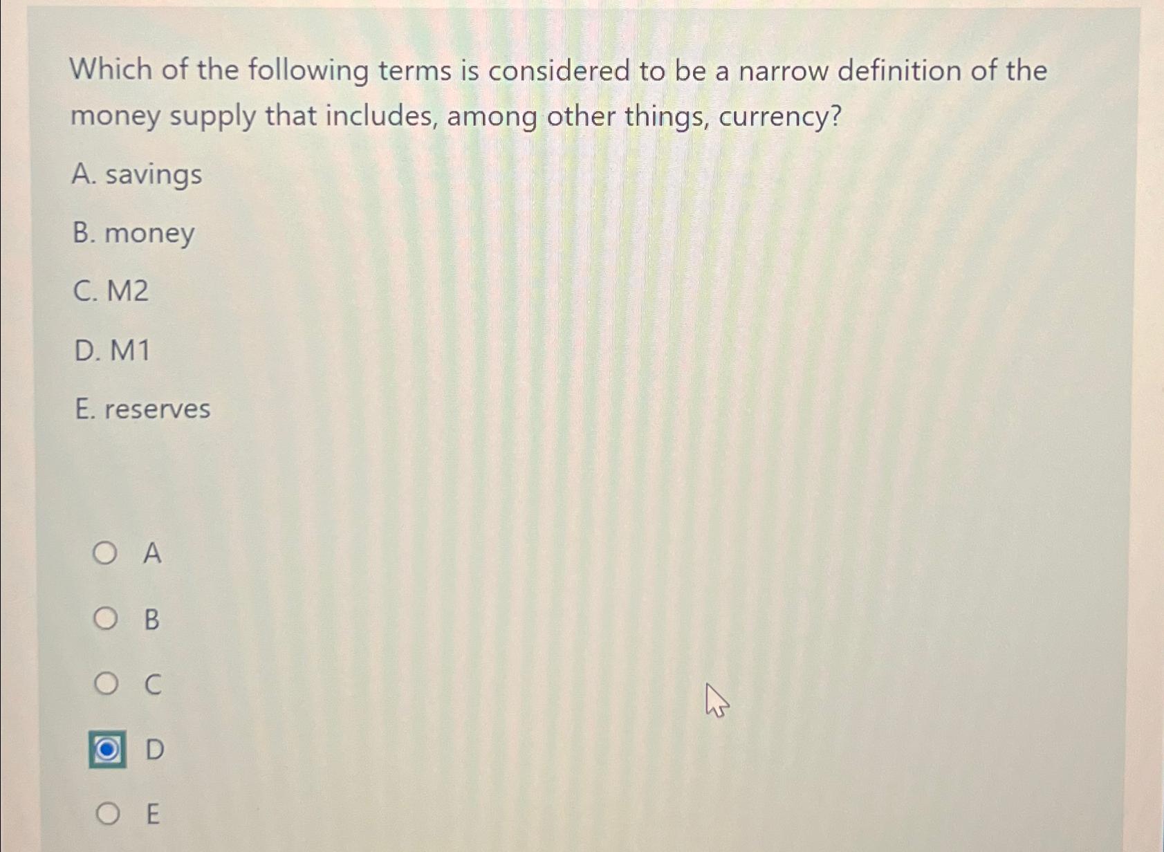 Solved Which of the following terms is considered to be a | Chegg.com