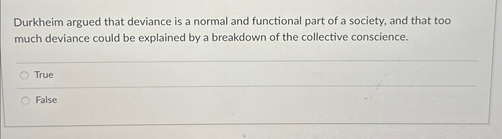 Solved Durkheim argued that deviance is a normal and | Chegg.com