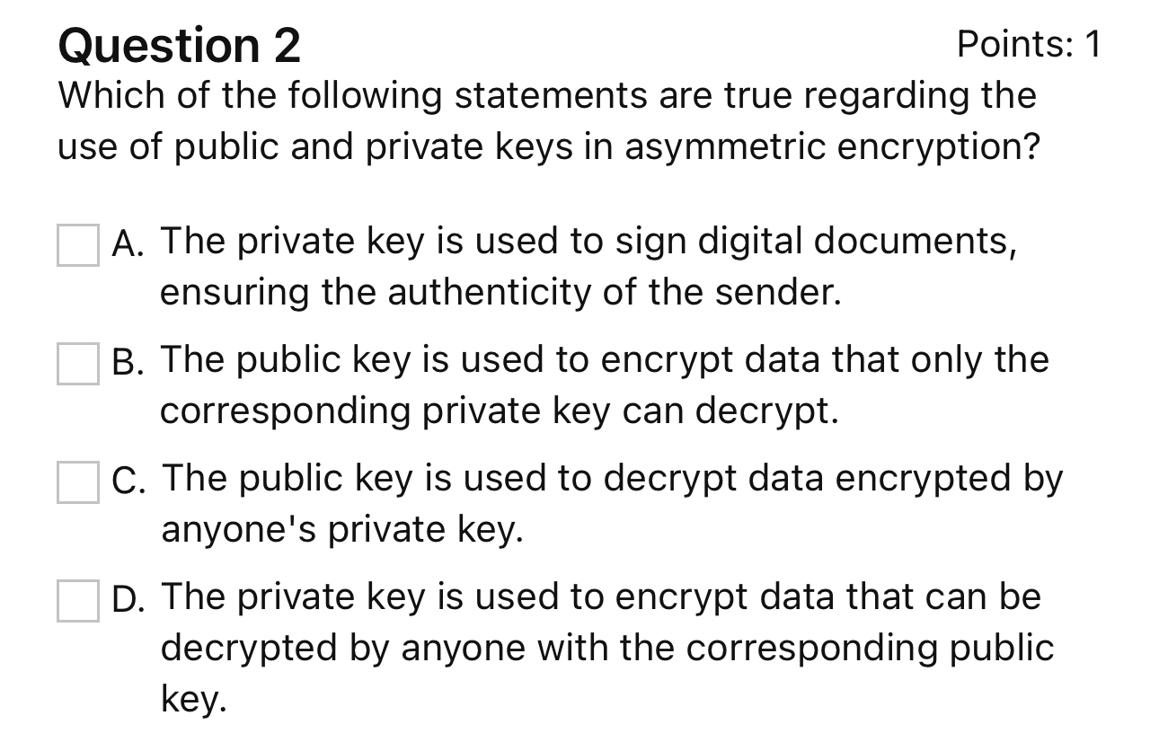 Solved Question 2Points: 1Which of the following statements | Chegg.com