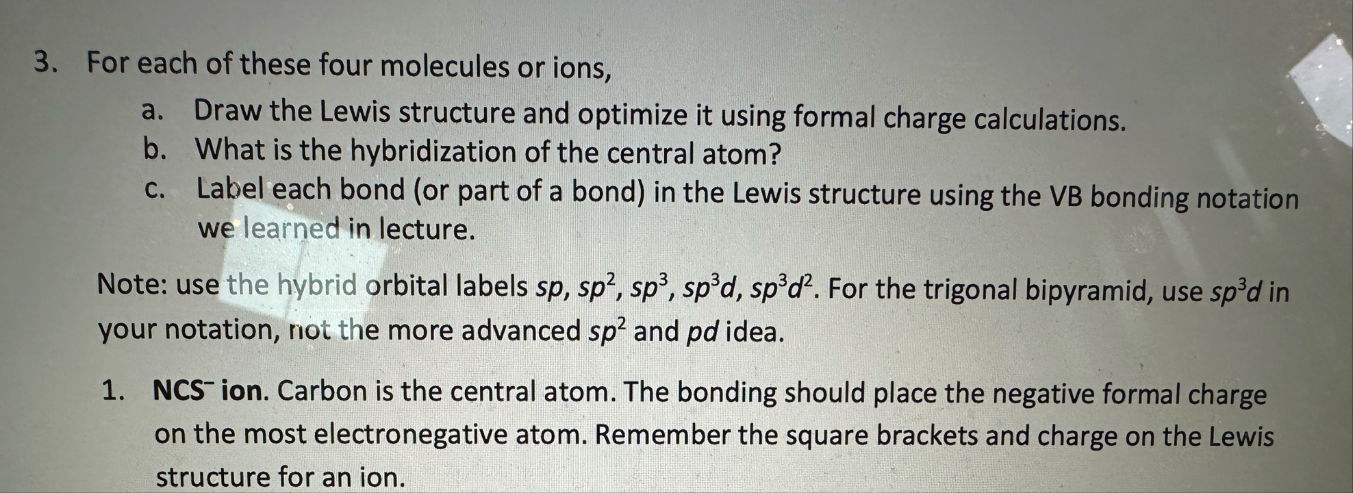 Solved For each of these four molecules or ions,a. ﻿Draw the | Chegg.com