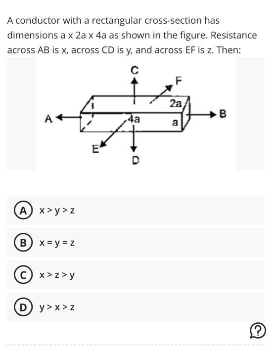 Solved A conductor with a rectangular cross-section has | Chegg.com