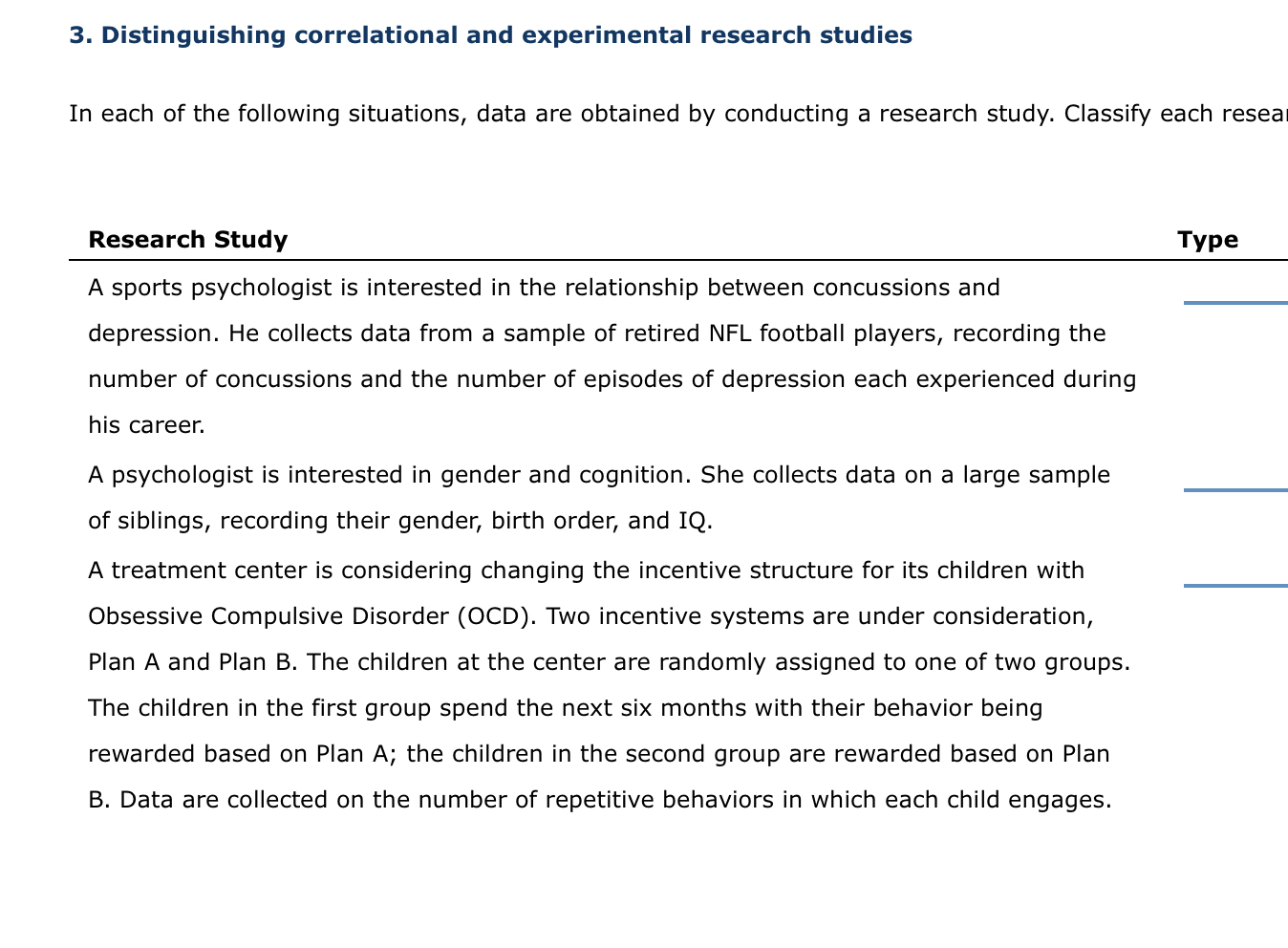 Solved Distinguishing correlational and experimental | Chegg.com