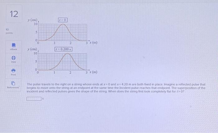 Solved The pulse travels to the right on a string whose ends | Chegg.com
