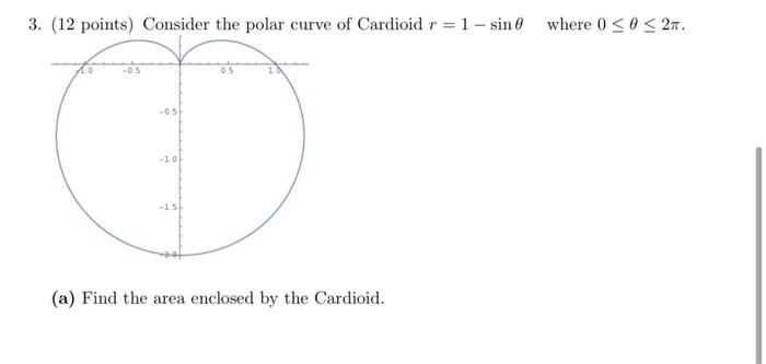 Solved 3. (12 points) Consider the polar curve of Cardioid | Chegg.com