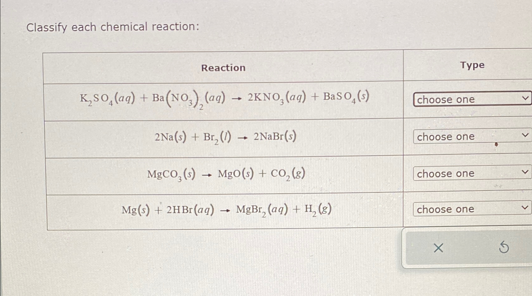 Solved Classify each chemical | Chegg.com
