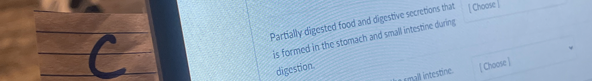 Solved Partially digested food and digestive secretions that | Chegg.com