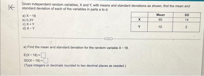 Solved Given independent random variables, X and Y, with | Chegg.com