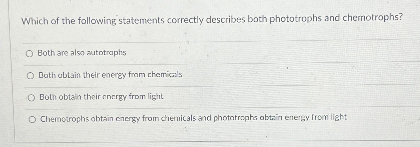 Solved Which of the following statements correctly describes | Chegg.com