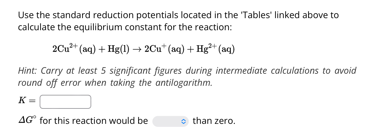 Solved Use the standard reduction potentials located in the | Chegg.com