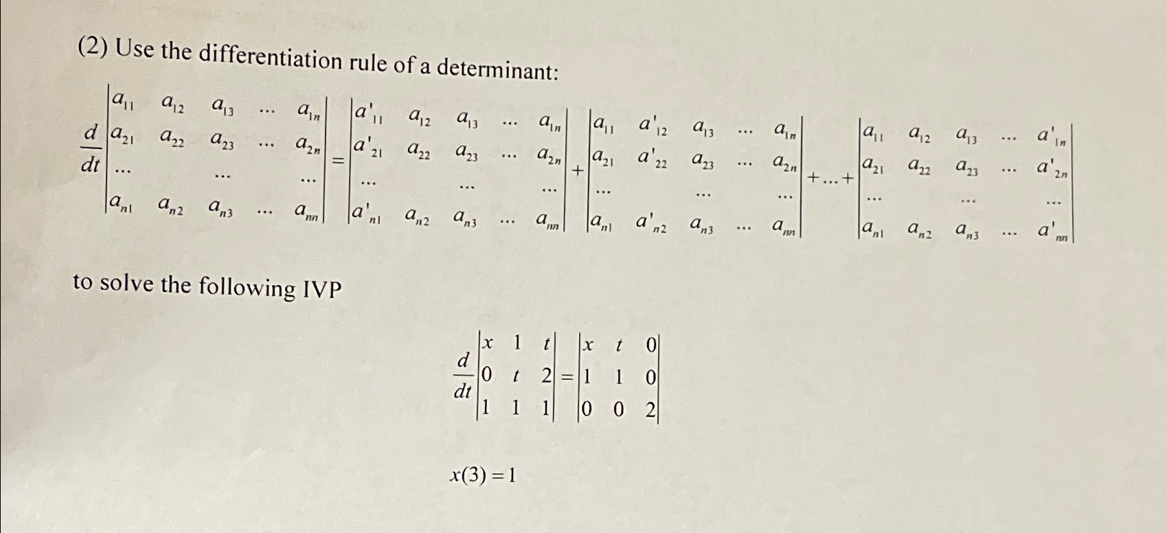 Solved (2) ﻿Use the differentiation rule of a | Chegg.com