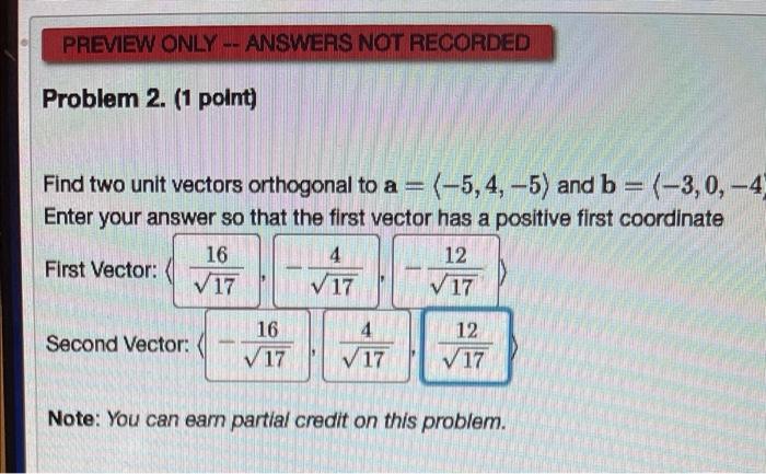 Solved PREVIEW ONLY -- ANSWERS NOT RECORDED Problem 2. (1 | Chegg.com
