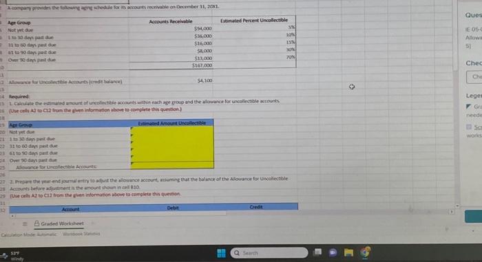 Solved IE 05-01 (Static) Using Excel to Adjust the Allowance | Chegg.com