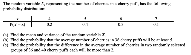 Solved The random variable x, ﻿representing the number of | Chegg.com
