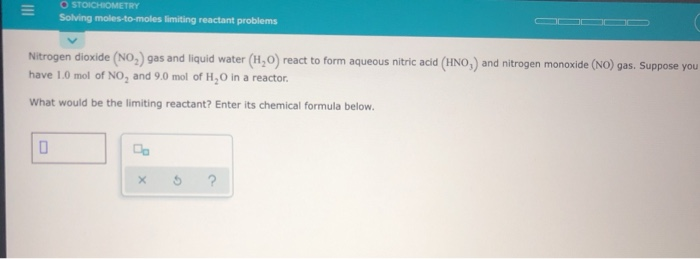 Solved III O STOICHIOMETRY Solving moles-to-moles limiting | Chegg.com