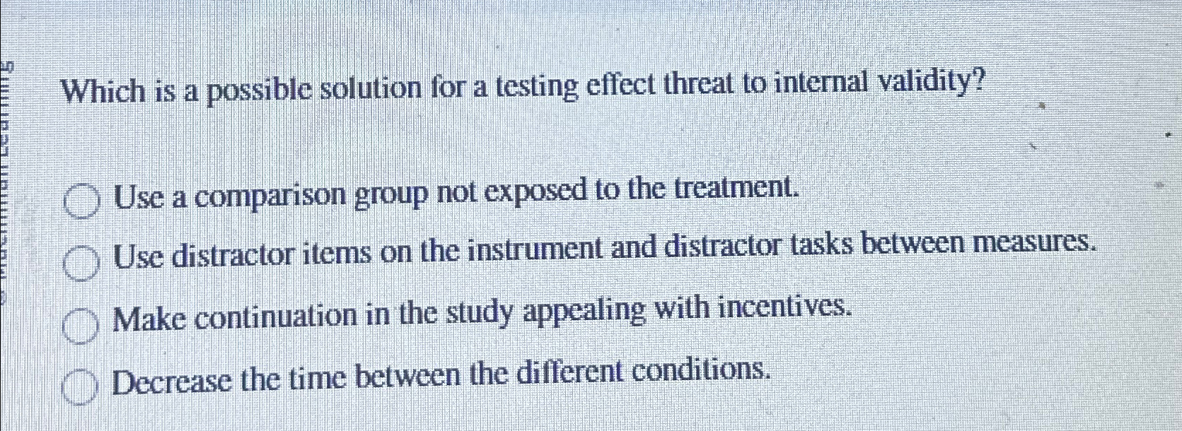 Solved Which is a possible solution for a testing effect | Chegg.com