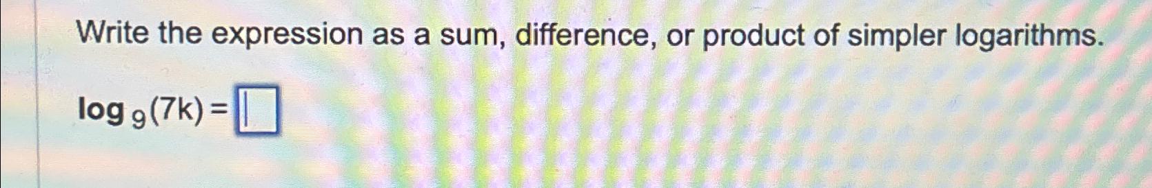 Solved Write the expression as a sum, difference, or product | Chegg.com