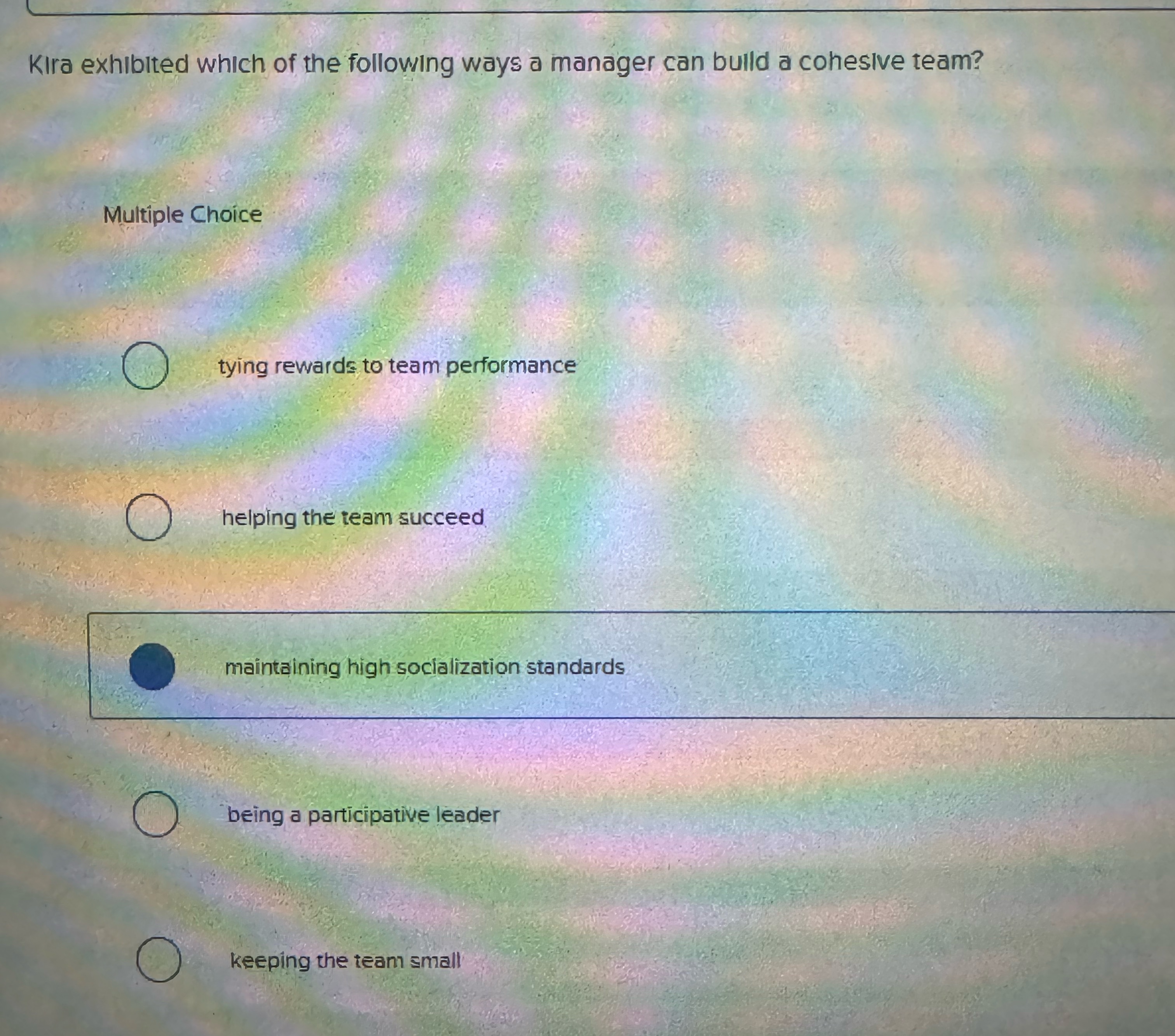 Solved Kira exhibited which of the following ways a manager | Chegg.com